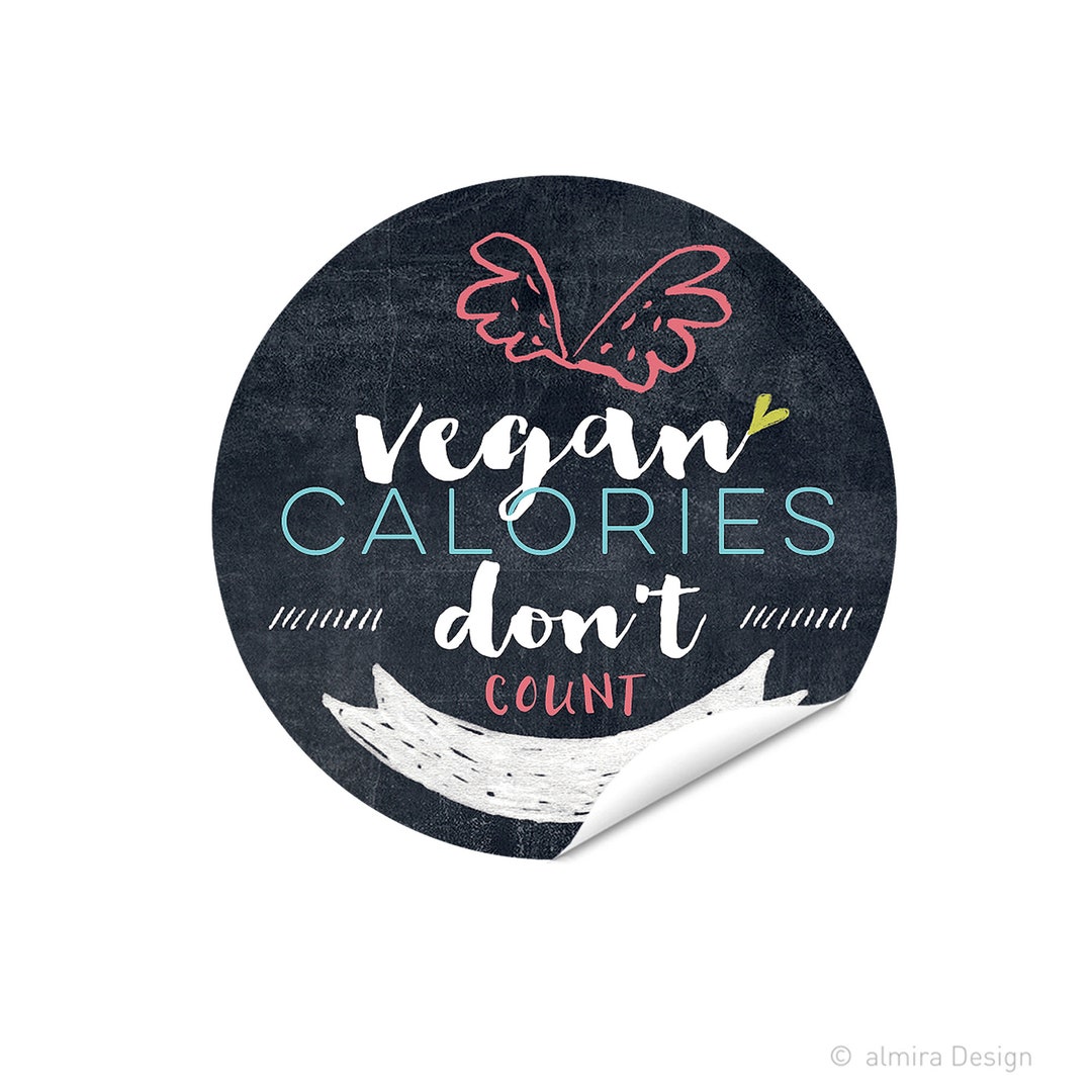 Sticker Sticker VEGAN CALORIES don't count board design labels gift ...