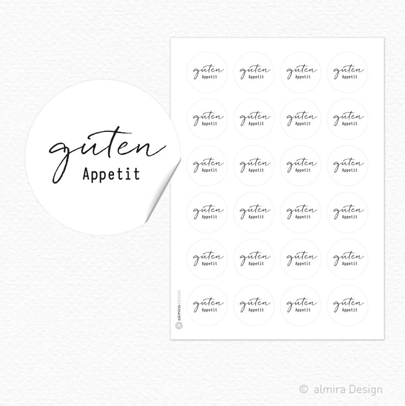 24 Sticker "guten Appetit" - White Wedding - Etsy