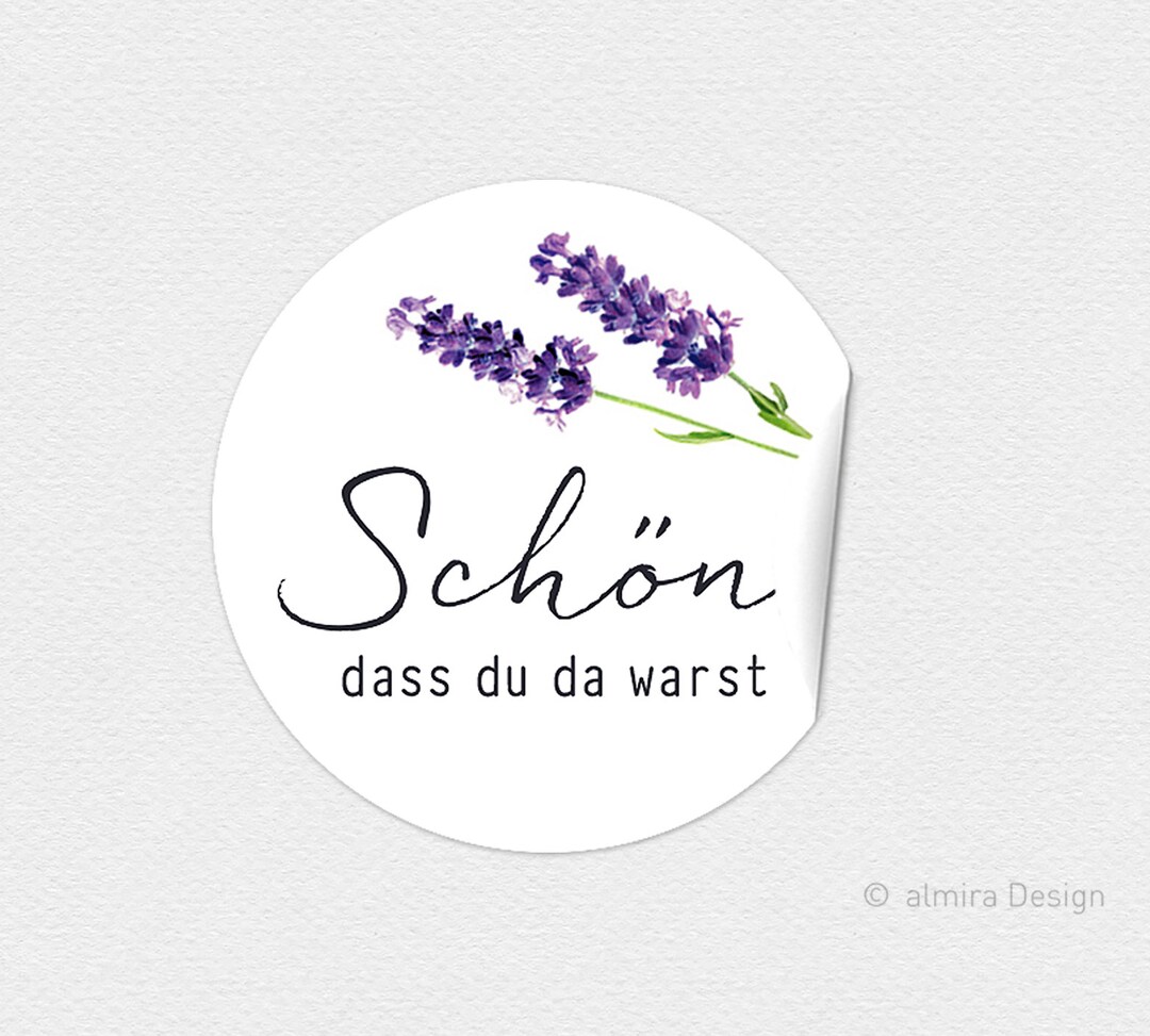 24 Sticker Schön, Dass Du Da Warst Lavendel Weiss AUSVERKAUF - Etsy.de