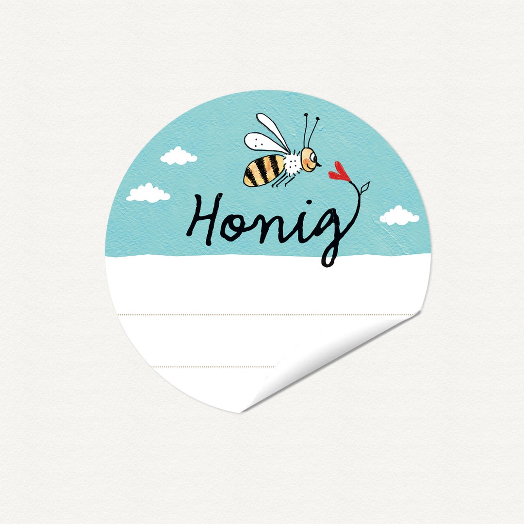 12 Labels for Honey, 60mm, Round, Stickers, Honey Labels, Stickers ...
