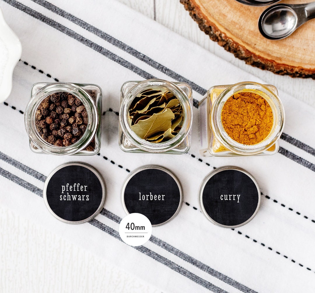 48 Spice Labels - TYPE Plain - Stickers Panel Design Labels Spices ...