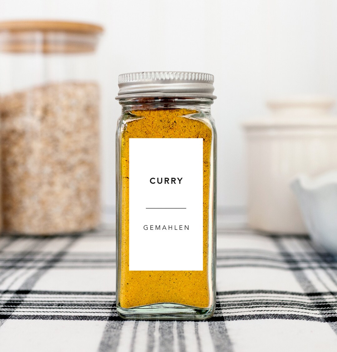 80 Spice Labels - CLASSIC Elongated White Plain - Labels PLASTIC, Wet ...