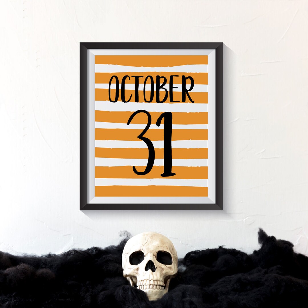 October 31 Halloween Printable Holiday Art Typography - Etsy