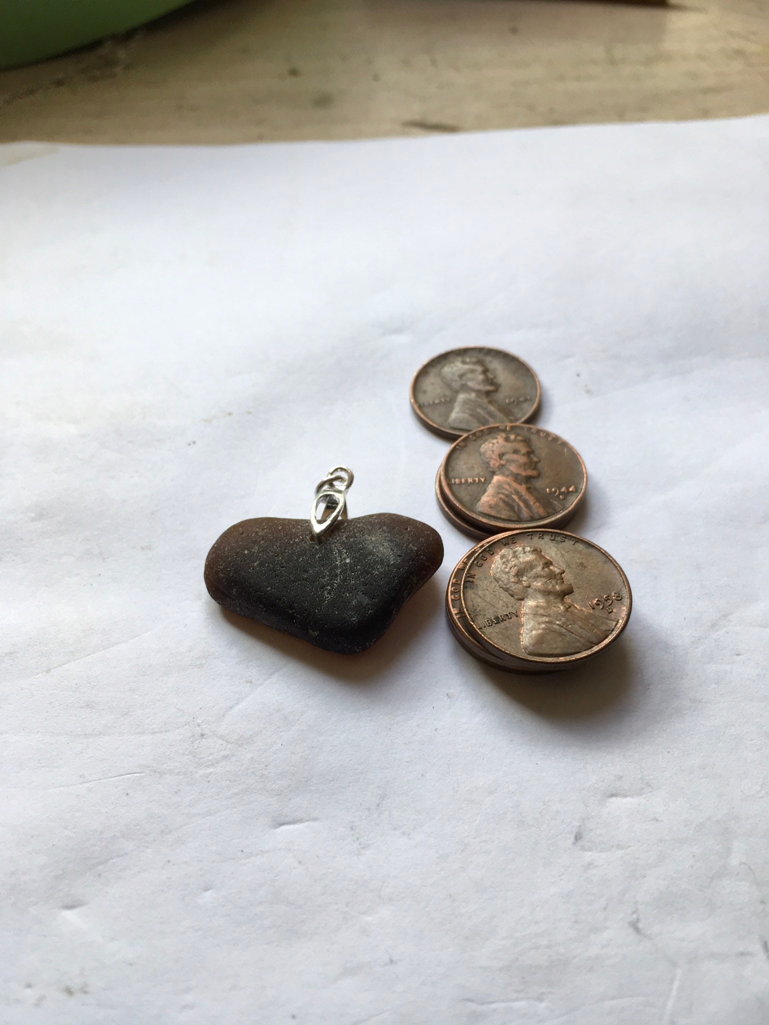 Beautiful Surf Tumbled Rare Heart Shaped Amber Seaglass Pendant ...