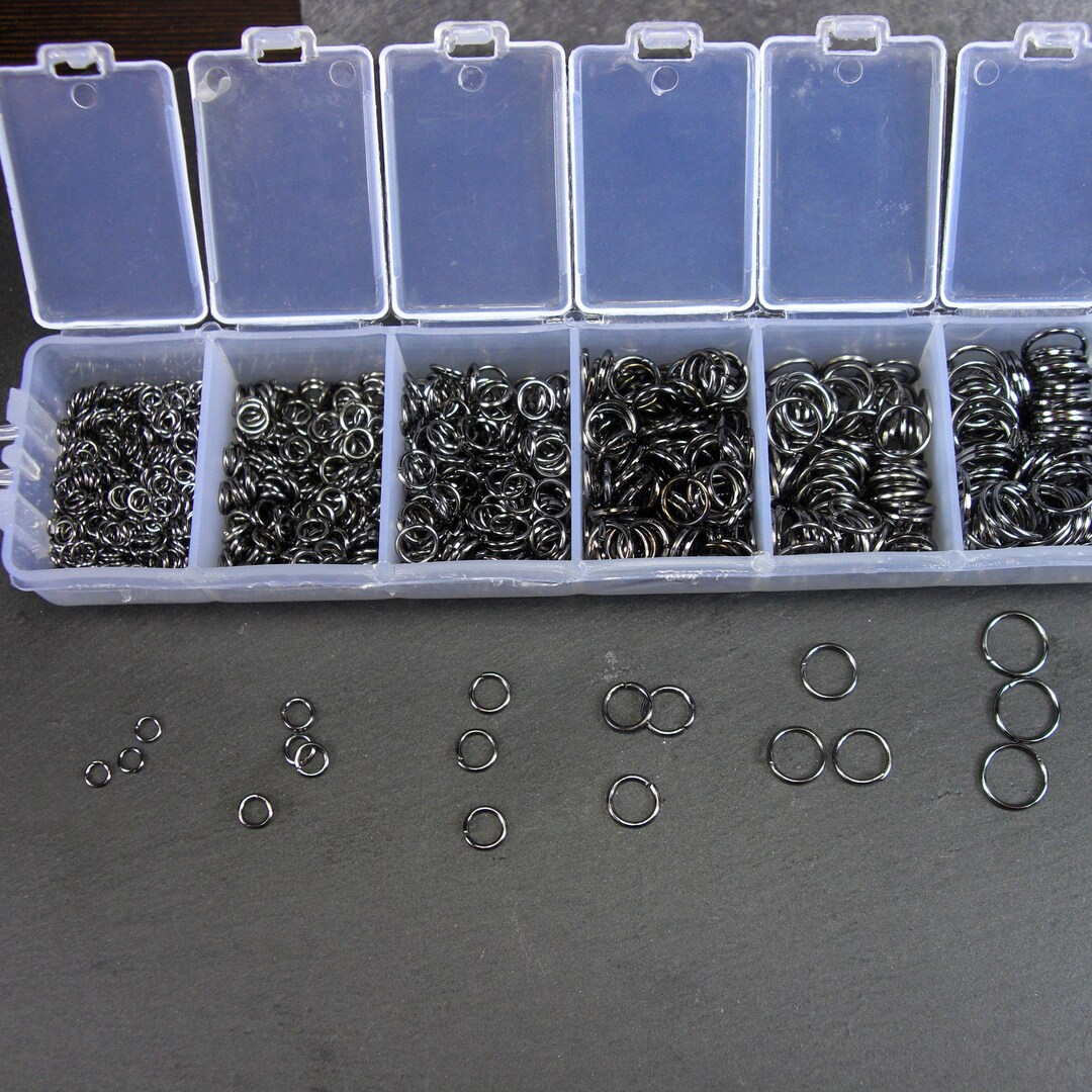 1 Set of Jump Rings in a Sorting Box, Gunmetal, Jump Rings, 10117 - Etsy