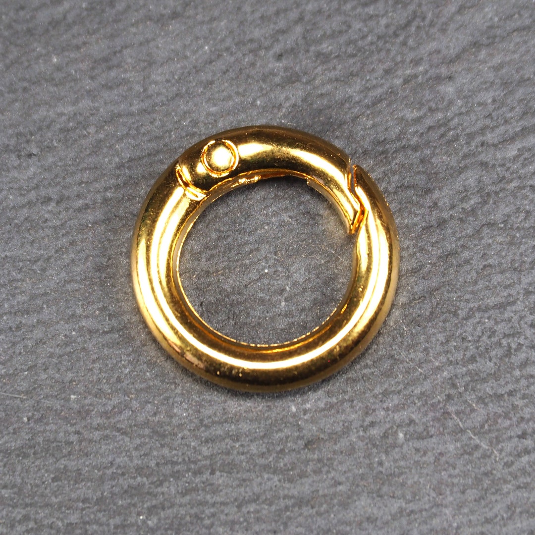2 Carabiner O-ring Pendant Eyelet, Zinc Alloy Gold-plated Round Clasp ...