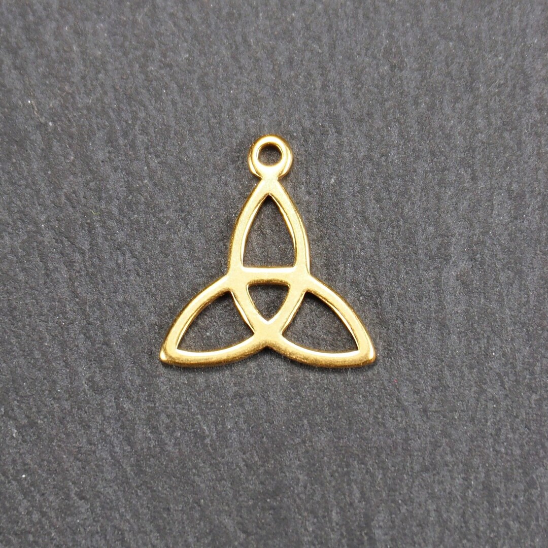1 Celtic Pendant Triqueta, Triquetra, Triquetta, Stainless Steel Gold ...