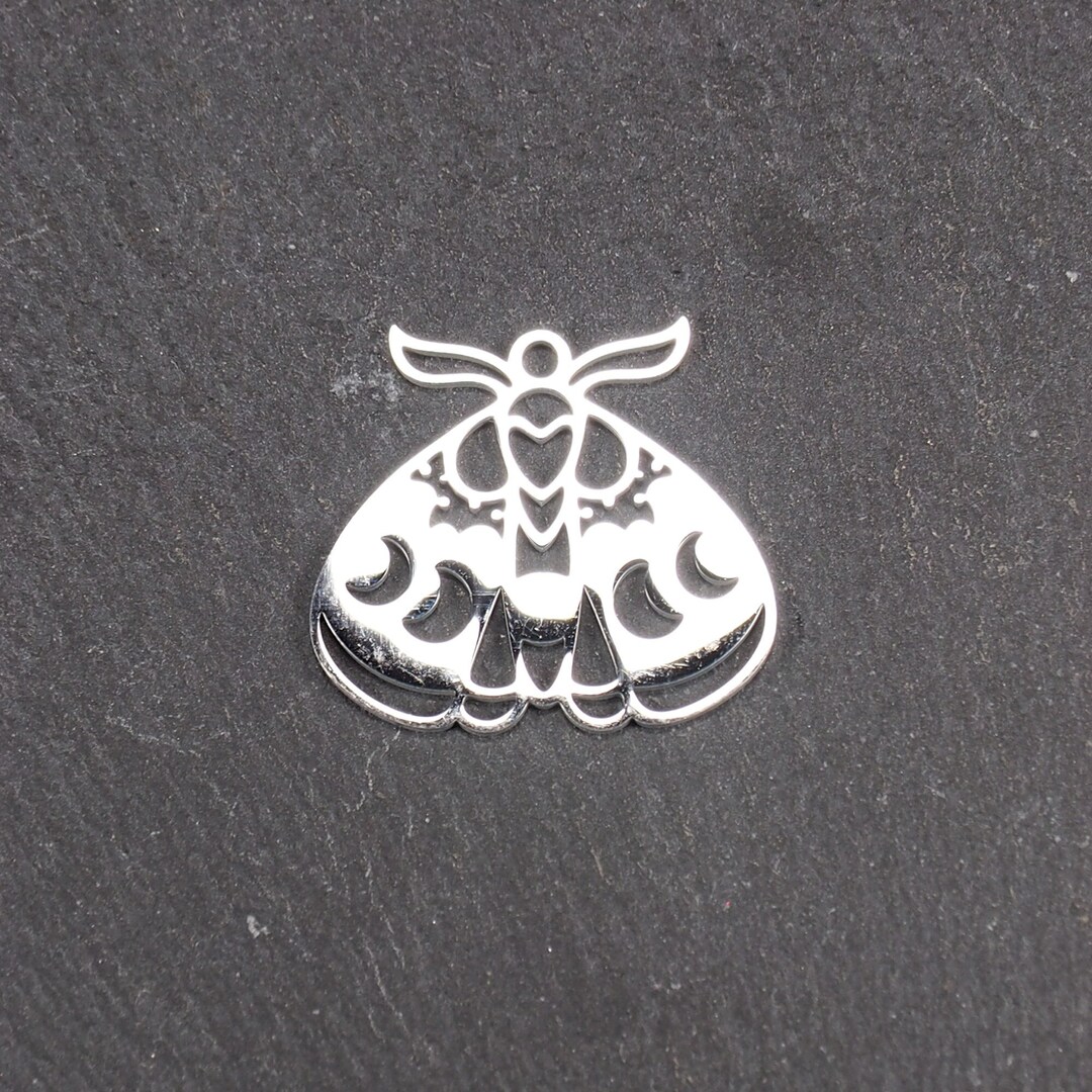 Moth With Moon Phase Pendant Wicca Witch Boho Stainless Steel, 11030 - Etsy