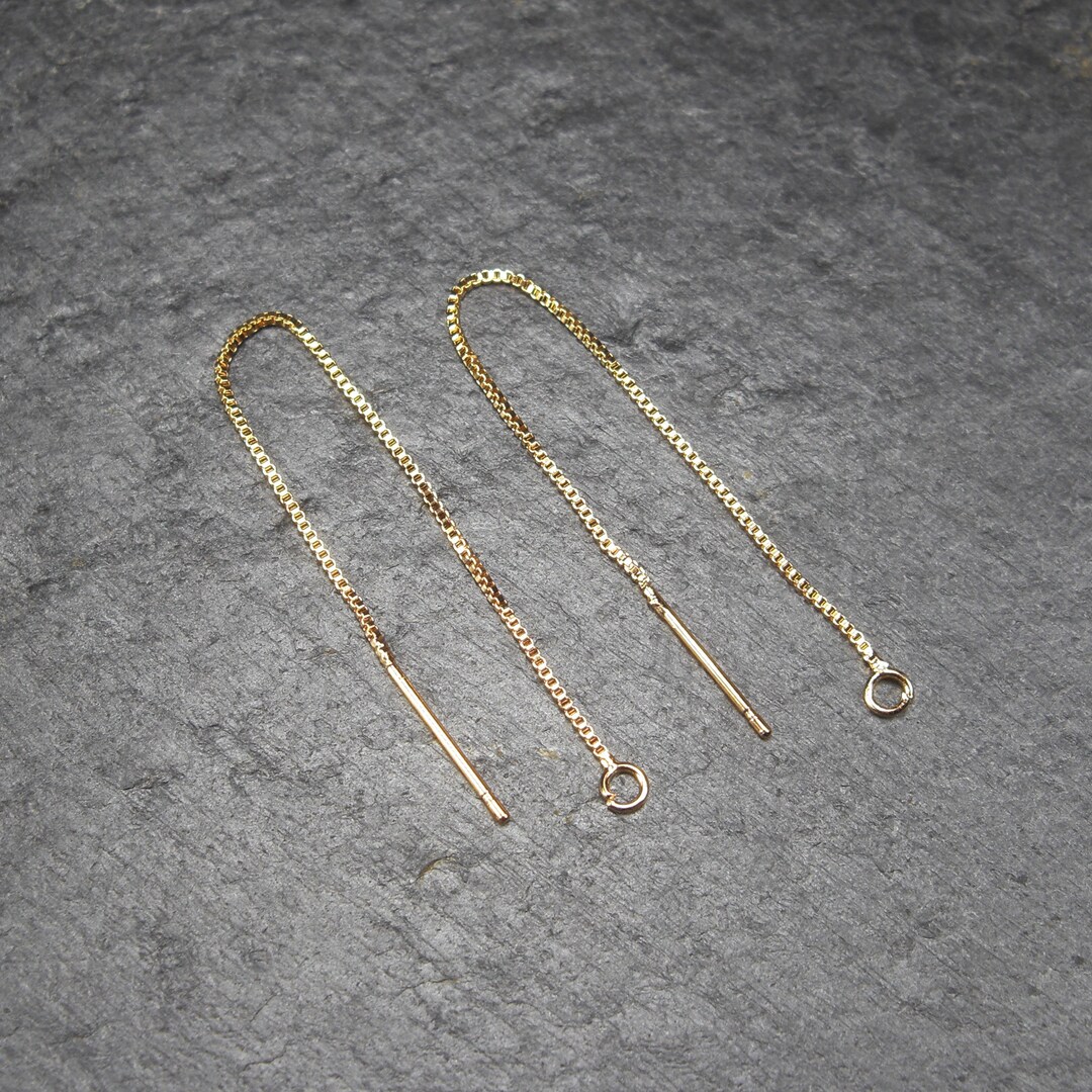 1 Pair of Pull-through Earrings, Threading Earrings, 78 Mm, Brass 24 ...