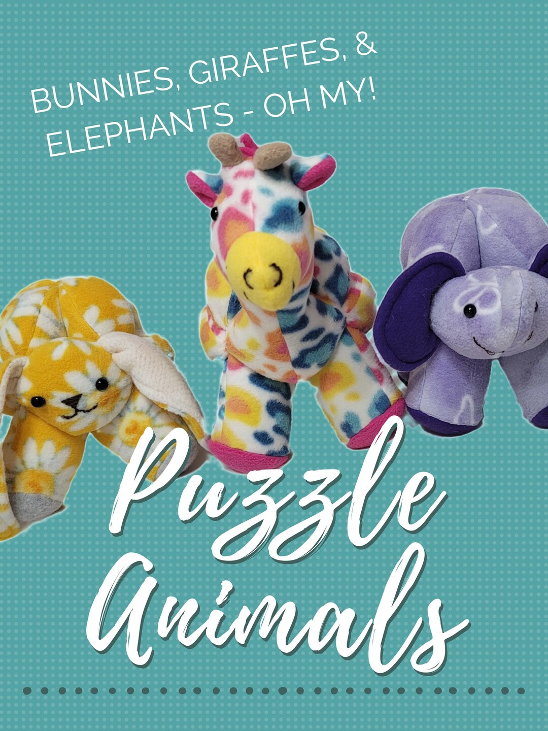Puzzle Animals | Stuffed Animal Plushies - A Great Gift for Kids - Etsy