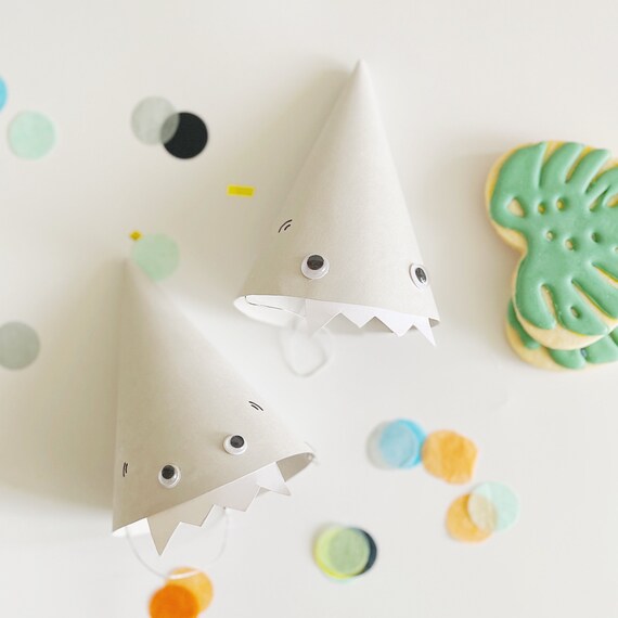 DIY Printable Shark Party Hats Instant Digital Download | Etsy