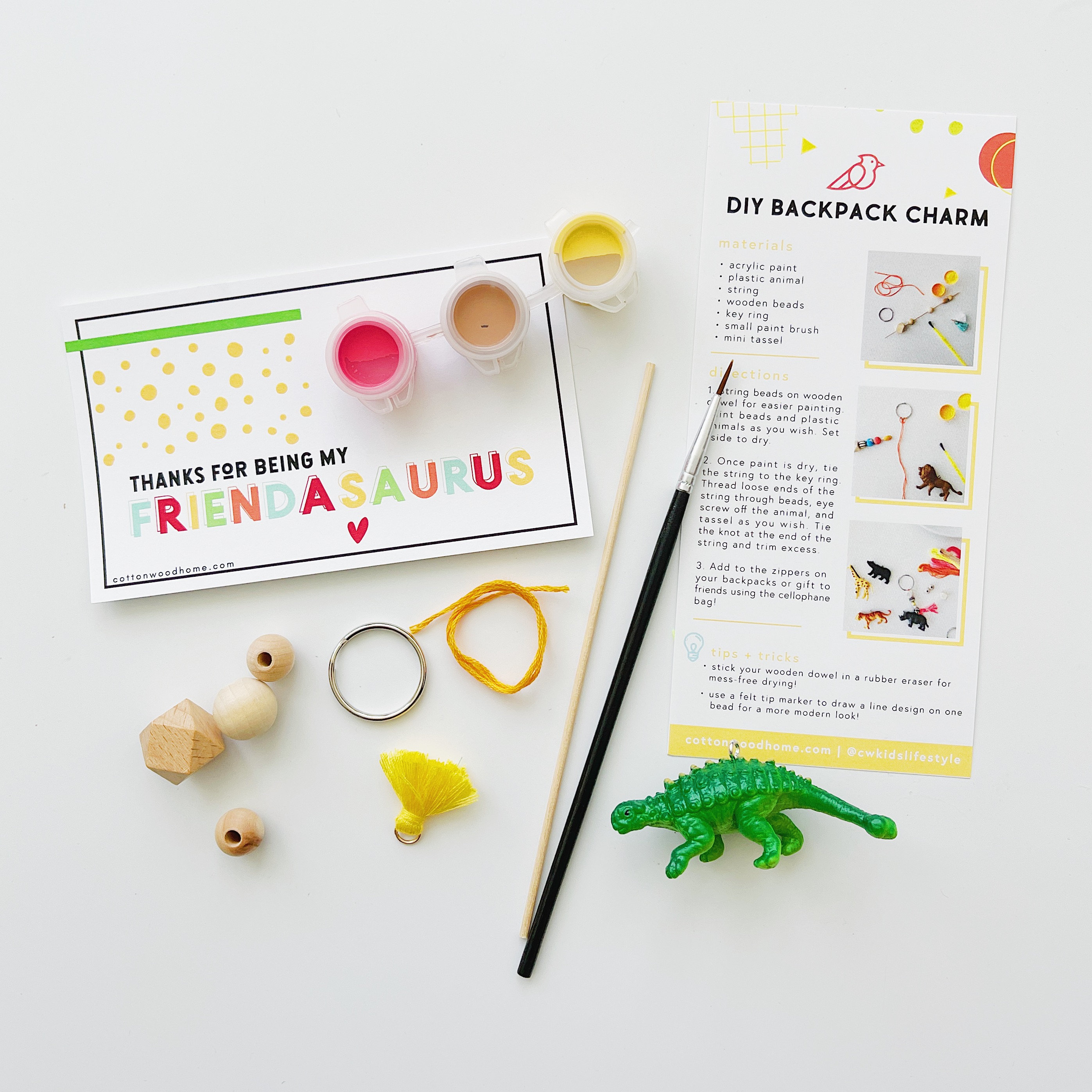 Kids Dinosaur Mini Party Favor DIY Keychain Kit Kids | Etsy