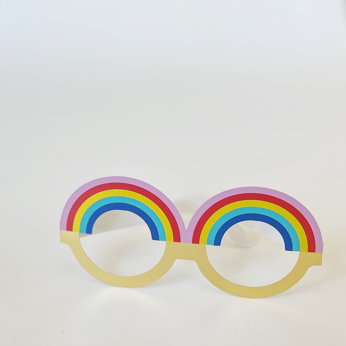 Rainbow Paper Glasses Set of 8 Rainbow Party Favor - Etsy
