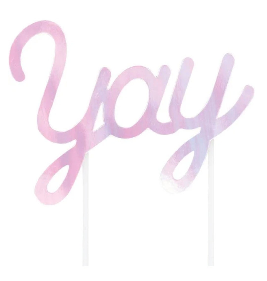 YAY Shiny Iridescent Party Cake Topper. Kids Birthday Party - Etsy