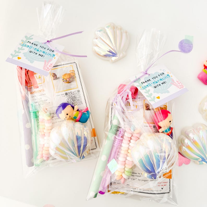 Kids Mermaid Party Favor Bag | Kids Birthday Under the Sea Birthday ...