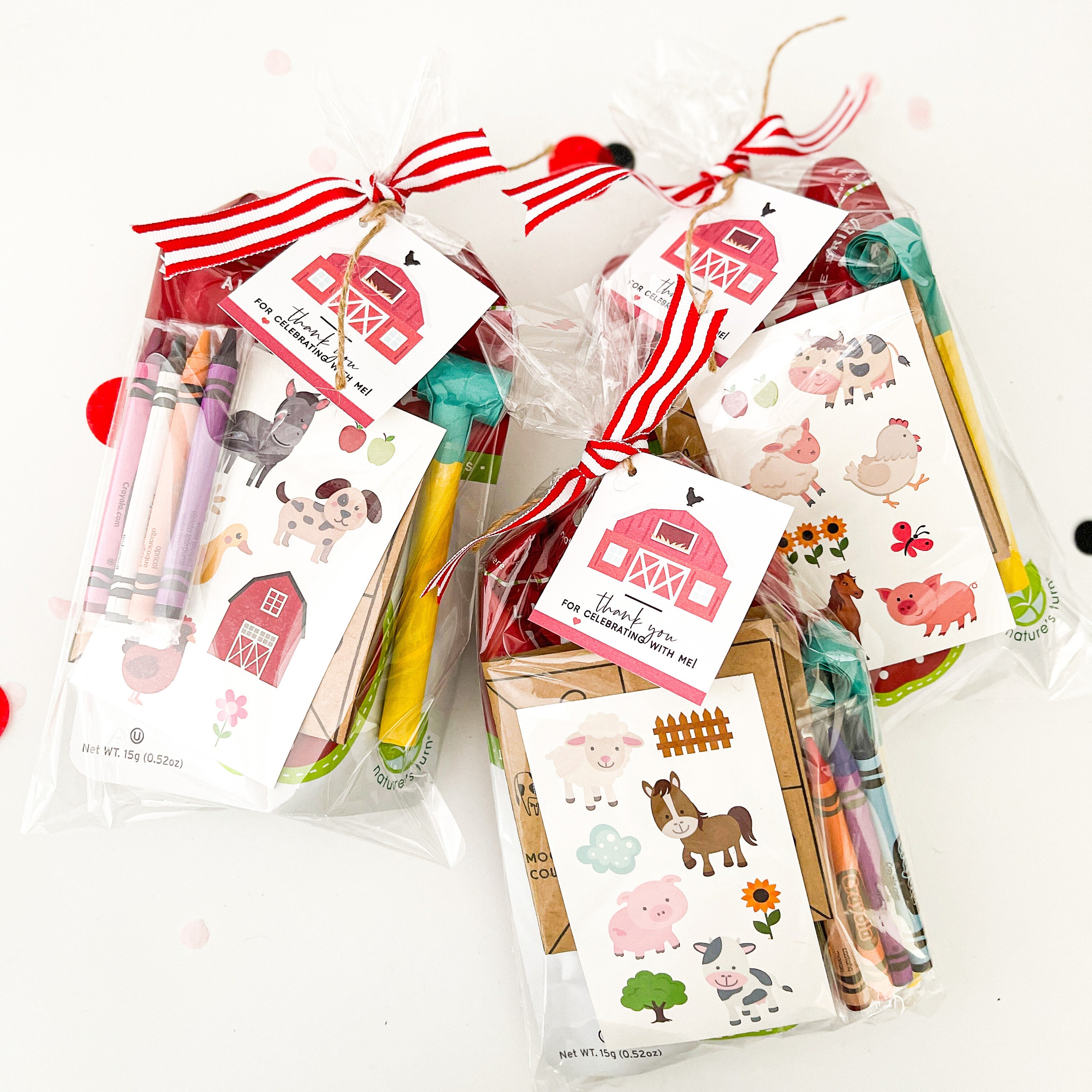 Pink Farm Theme Kids Party Favor Farm Animal Kids Birthday - Etsy