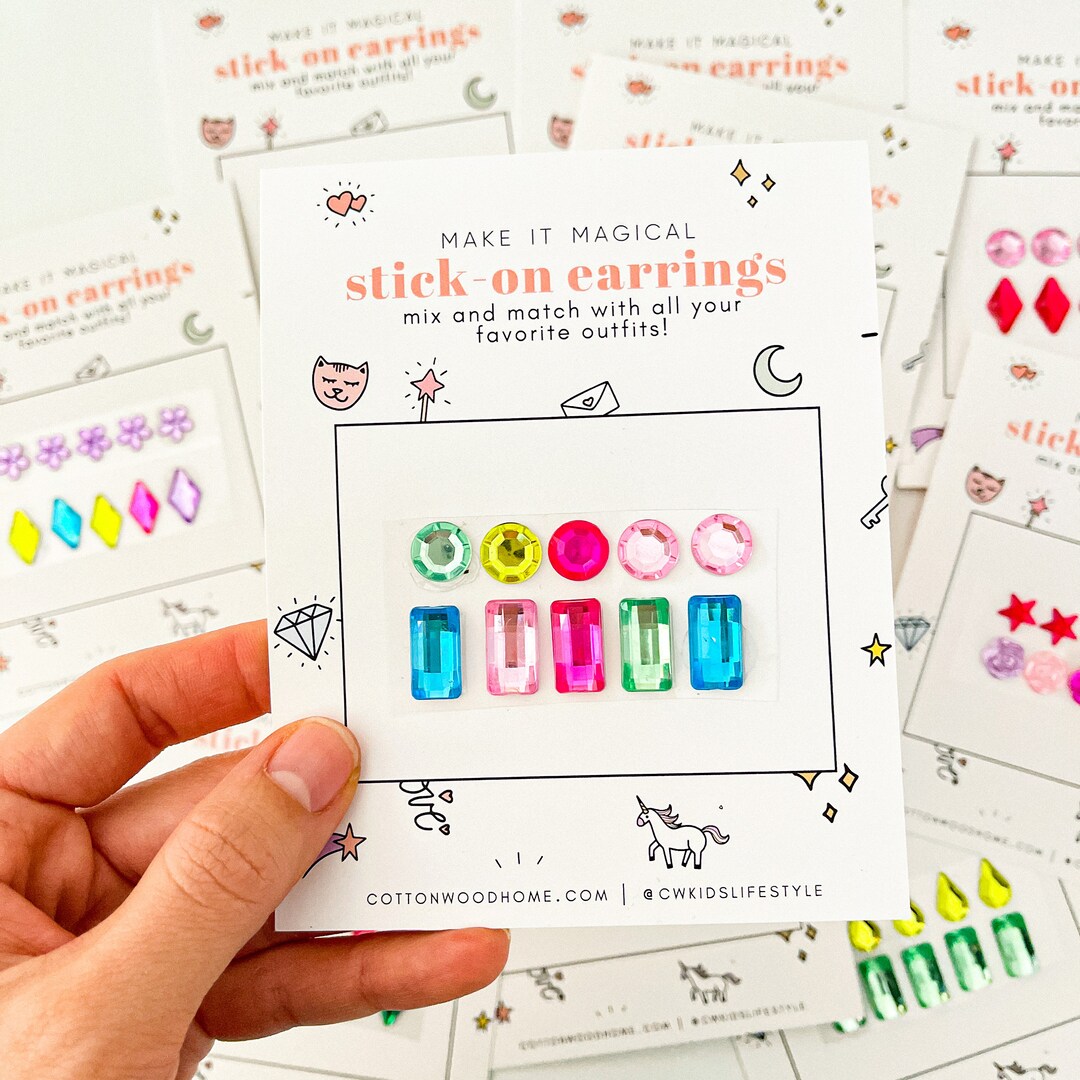Kids Sticker Earring 6 Pack Princess Party Favor Bag - Etsy