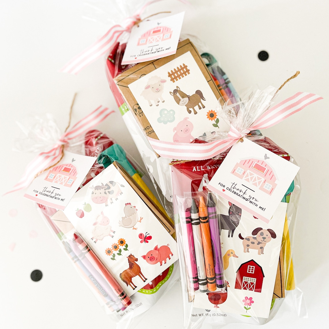 Pink Farm Theme Kids Party Favor Farm Animal Kids Birthday - Etsy