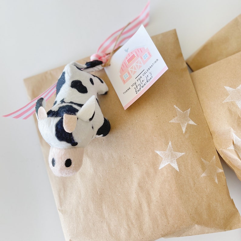 Pink Farm Theme Kids Party Favor Farm Animal Kids Birthday - Etsy