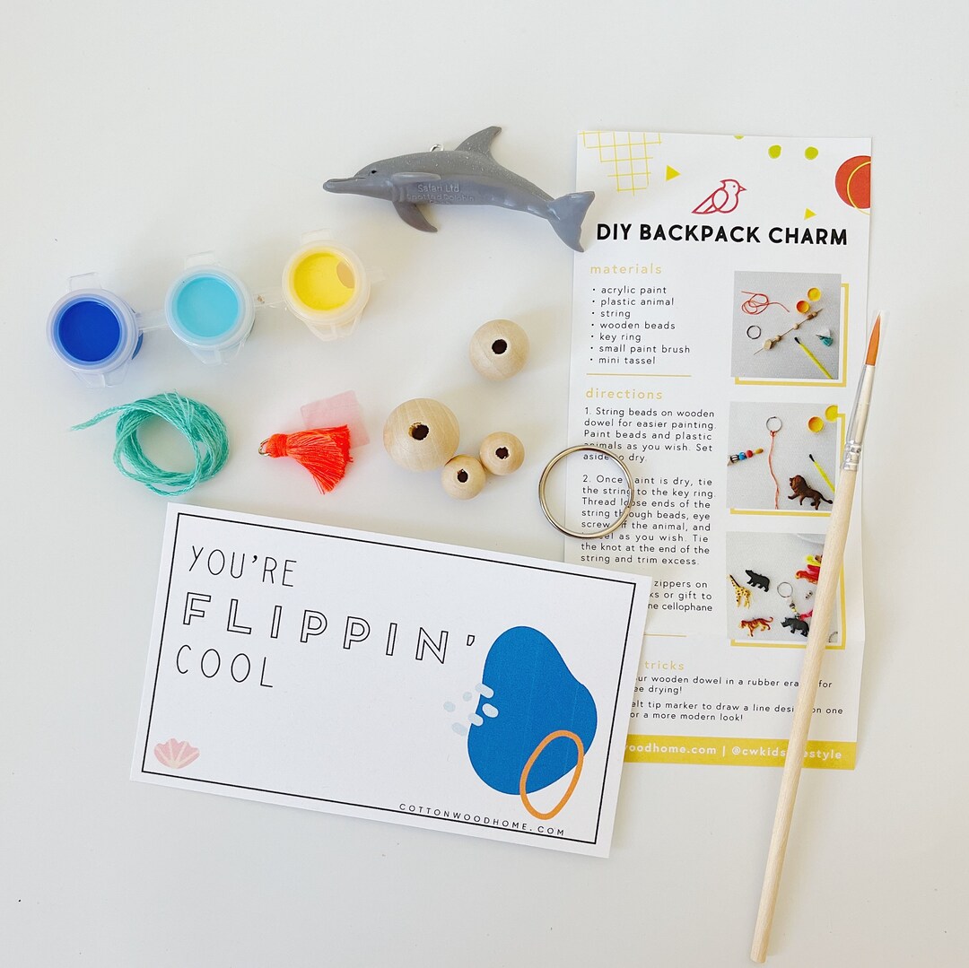 Ocean Theme Mini Party Favor DIY Keychain Kit | Whales and Dolphins ...