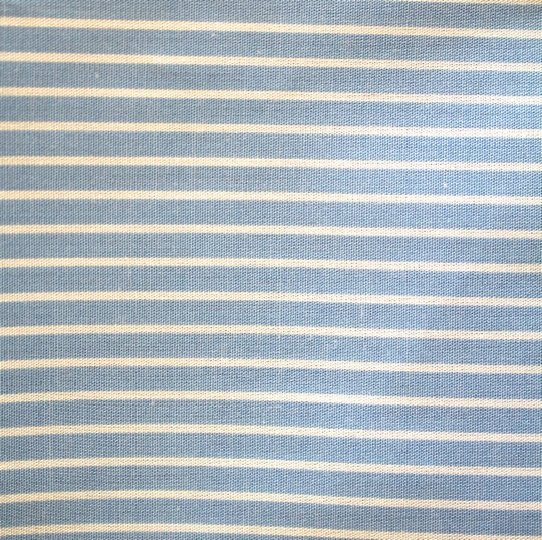 R - Cotton Fabric ~ Ökotex Breton Stripe Light Blue and White ~ Striped ...