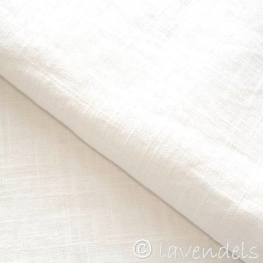 Remaining Piece 37 X 140 Linen Snow White Stonewashed 250 G/meter Linen ...