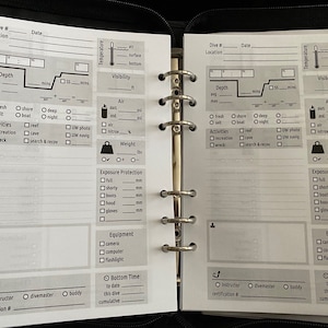 Dive Log Pages Printable File, Scuba Dive Log Book Pages, PADI Dive Log ...