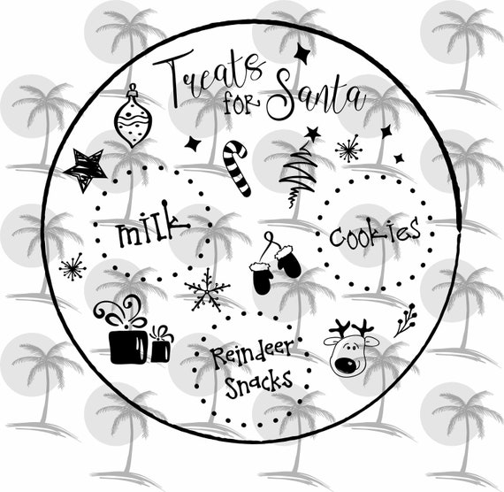 Santa Tray Round Digital SVG and PNG for Vinyl | Etsy