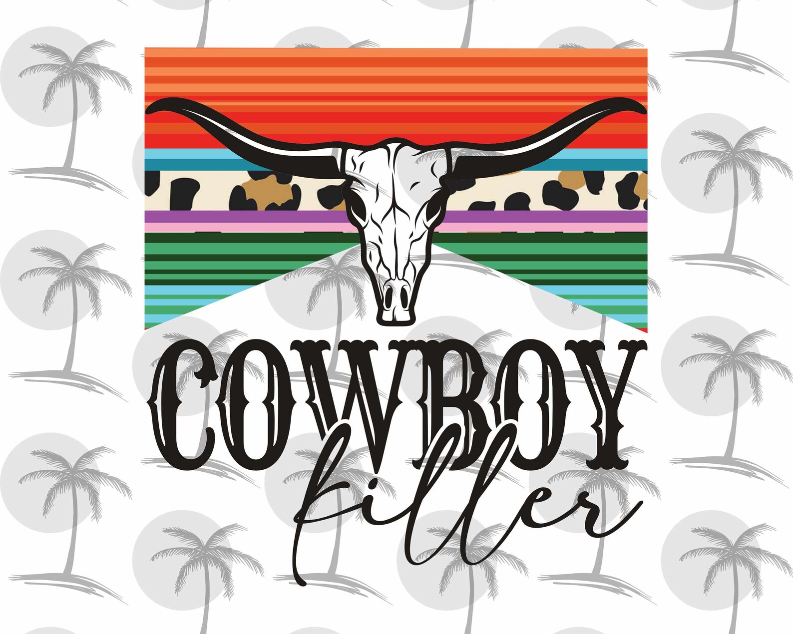 Cowboy Killer Serape Longhorn Skull Digital SVG and PNG - Etsy