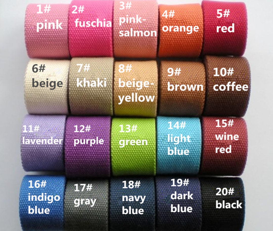 2 Yards COTTON Belt Strap Passing 20mm/25mm/32mm/38mm 20 Colors Option ...