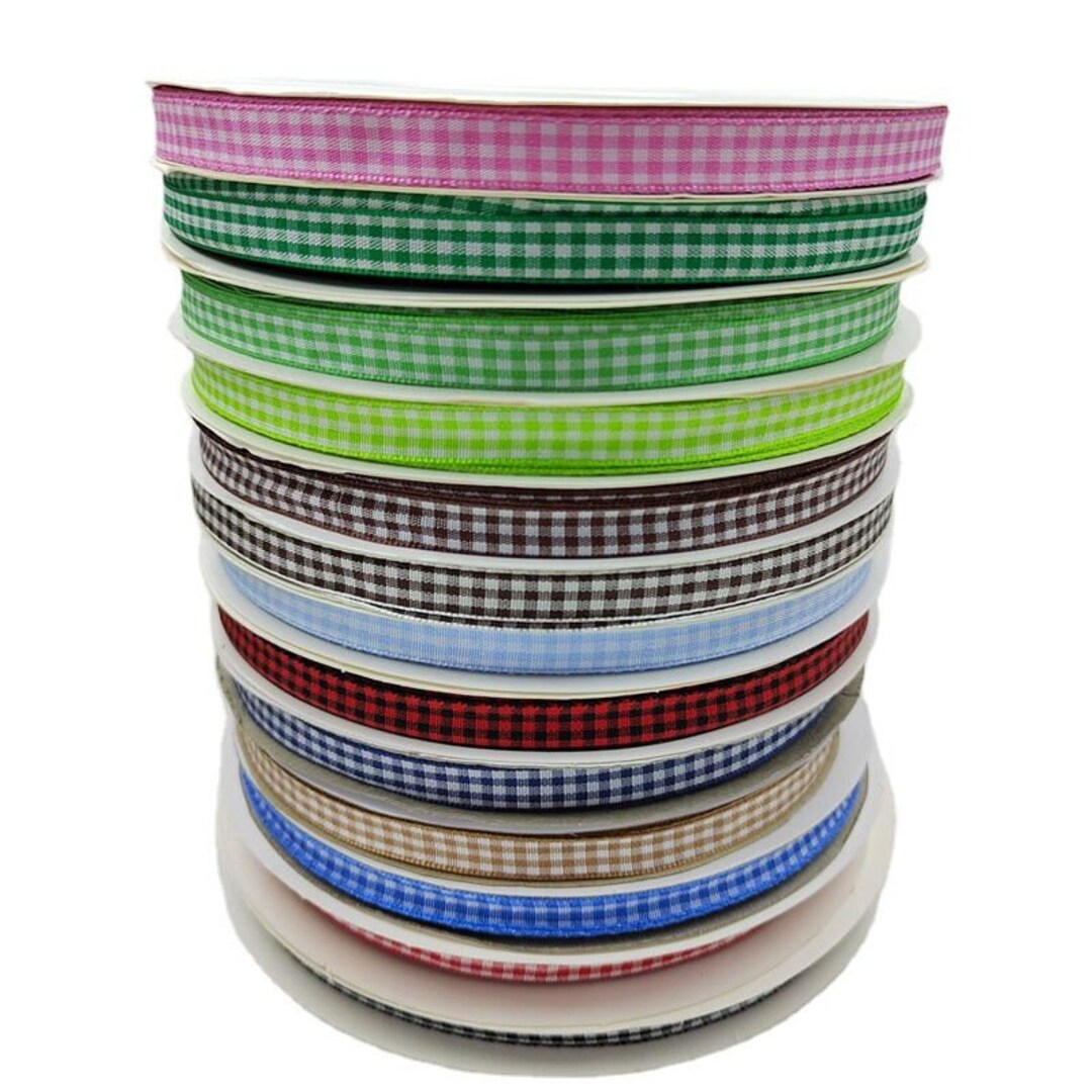 A Coil of 100 Yards Ribbon Border Checked 10mm Color Option - Etsy