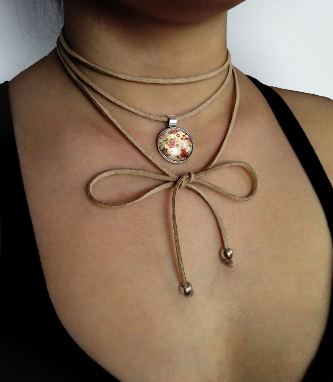 Retro Roses Choker, 0218CHPS - Etsy