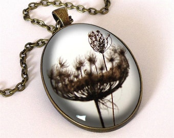 Buy Enamel Dandelion Necklace Dandelion Necklace Pale Yellow and Grey ...