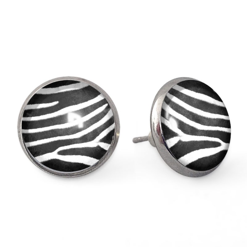 Zebra Stud Earrings - Etsy