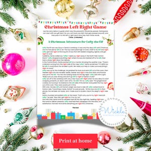 Elf Left Right Christmas Game Printable, Pass the Present Activity ...