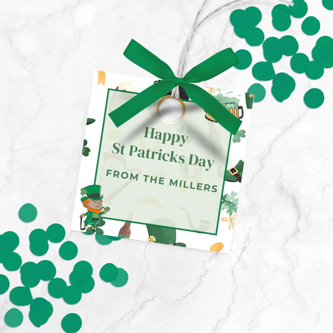 Editable St Patricks Day Gift Tag, Printable St Paddys Day Digital Gift ...