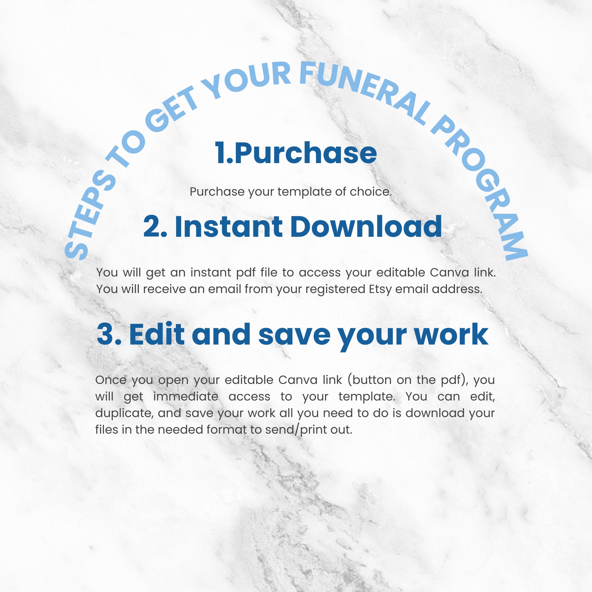 Editable Funeral Program Template With White Flowers, Printable Order ...