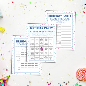 Birthday Party Games Bundle Printable Icebreaker Games for Kids & Teens ...