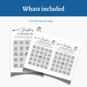 Black and White Christmas Ice Breaker Bingo, Santa Meet and Mingle Xmas ...