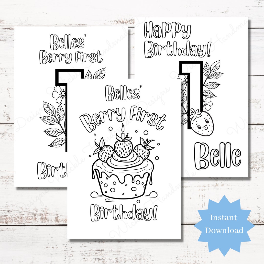 Berry First Birthday Editable Canva Template, Berry Party Personalised ...
