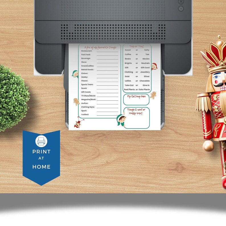 Secret Santa Questionnaire| Secret Santa Gift Exchange| Christmas Gift ...