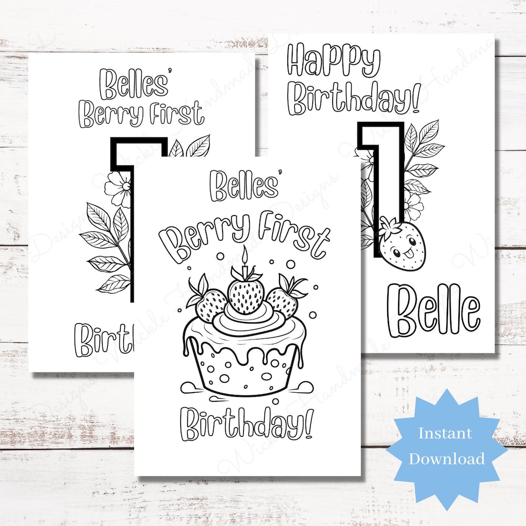 Berry First Birthday Editable Canva Template, Berry Party Personalised ...