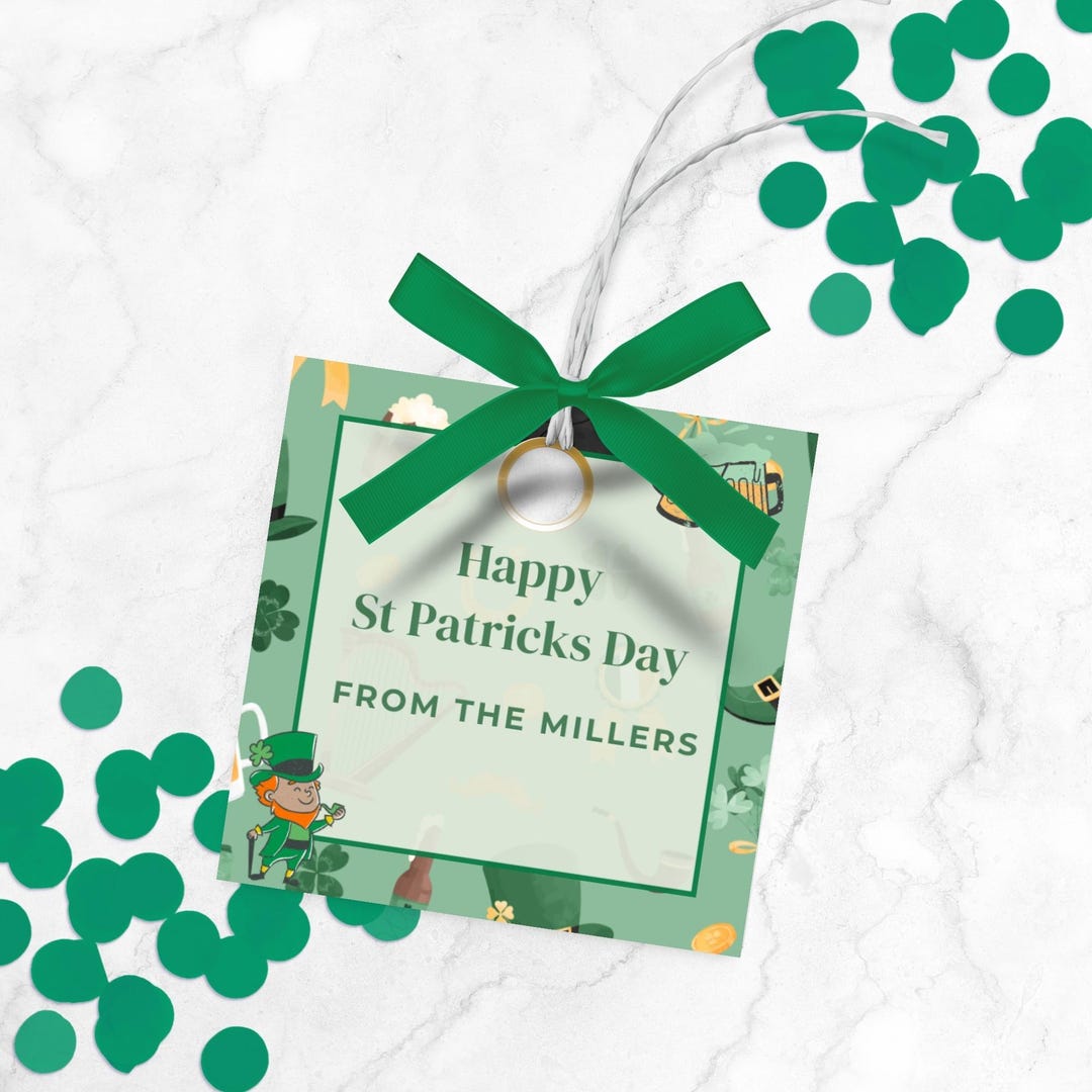 Editable St Patricks Day Gift Tag, Printable St Paddys Day Digital ...