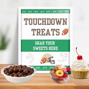 First Year Down Birthday Party Sign Bundle, Football Event Favour, Food ...