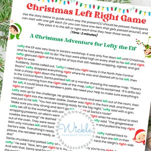 Elf Left Right Christmas Game Printable, Pass the Present Activity ...