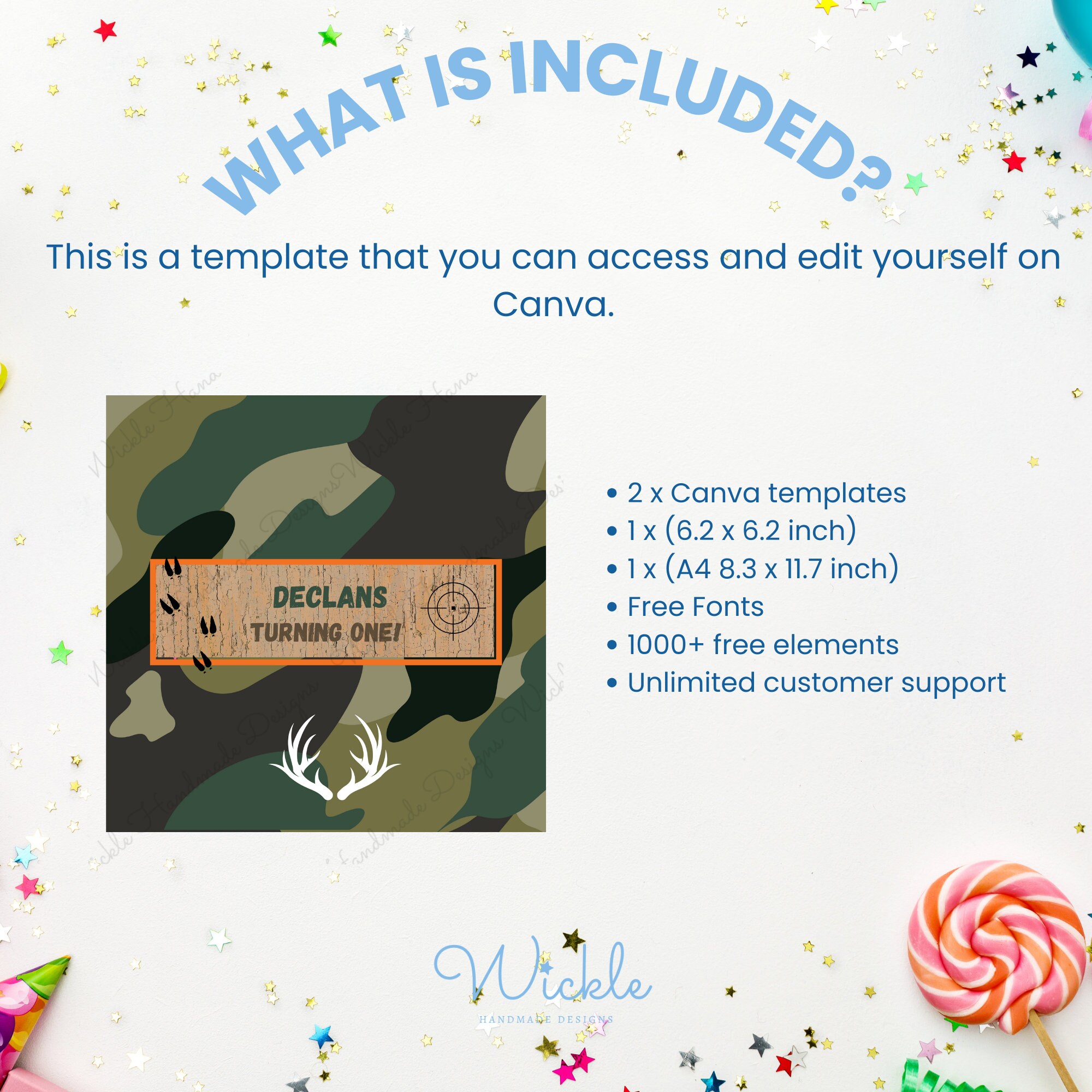 Editable Hunting Birthday Hershey Chocolate Bar Wrapper Canva Template ...