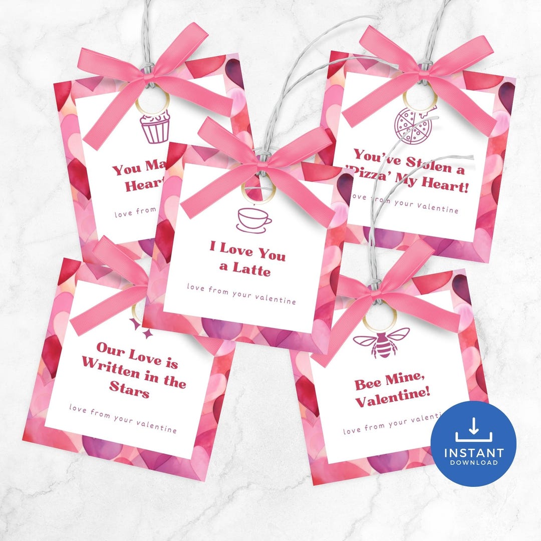 Valentine Punny Gift Tag - Cute Hearts Gift Tags for Classroom & Gifts ...