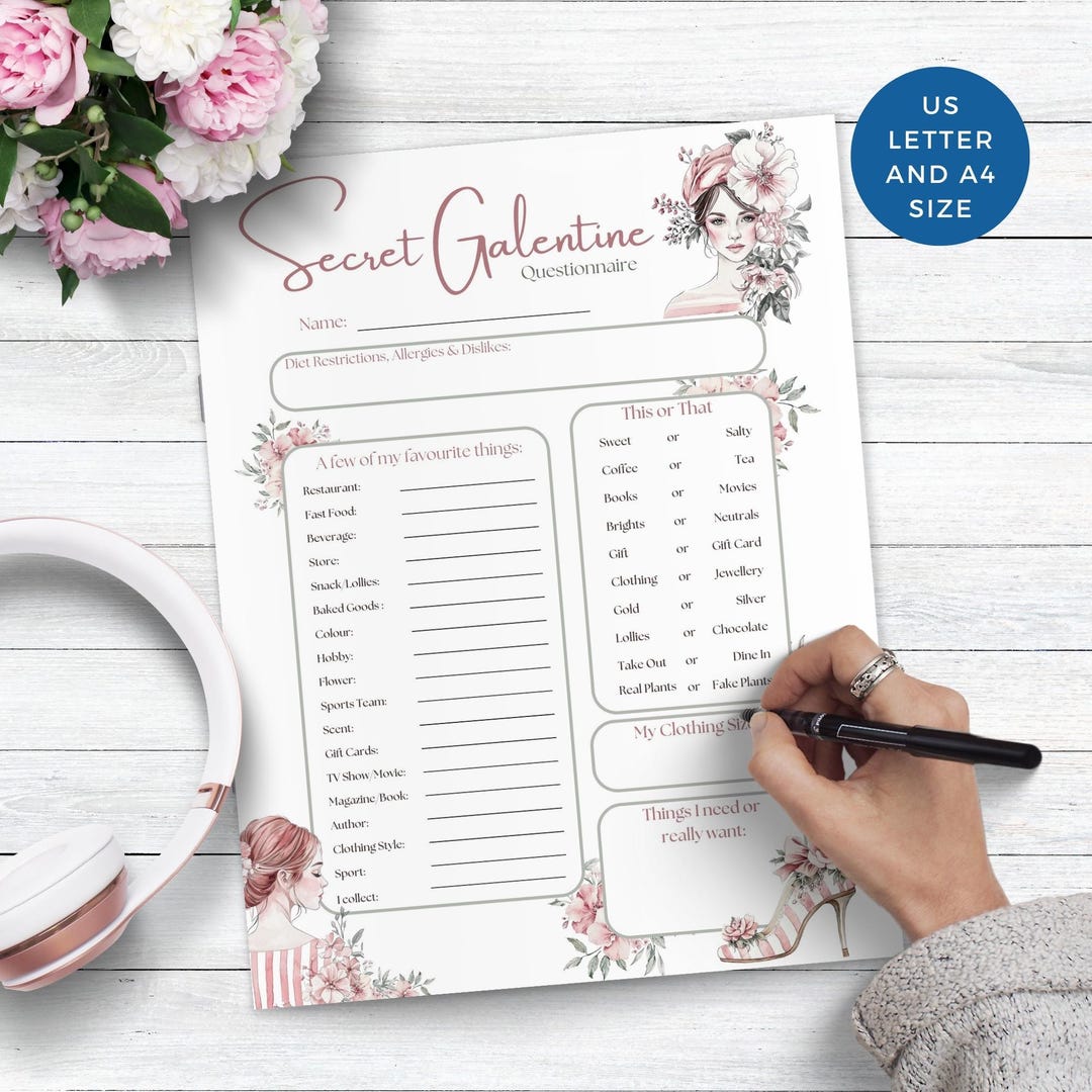 Grand Millennial Galentine Gift Exchange Game, Pink Secret Galentine ...