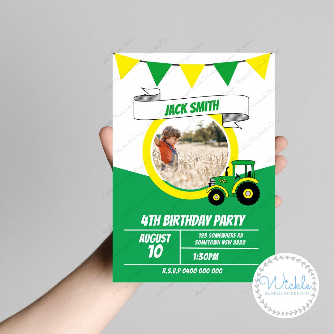 Enchanting Farm Celebration, Custom Tractor Party Invitation, Printable ...