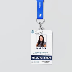 Research Company Staff Employee ID Badge Card | Etsy Australia